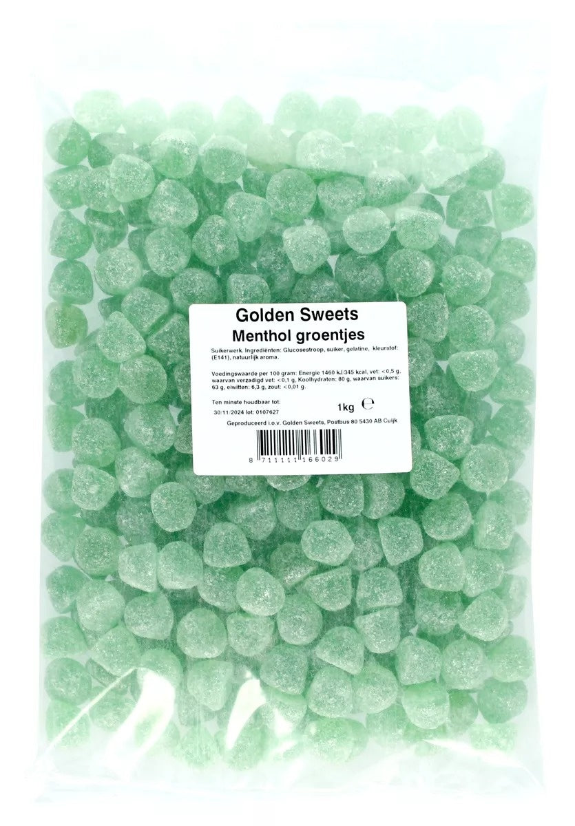 Golden Sweets - Menthol Groentjes 1 Kilo – candyonlinenl1