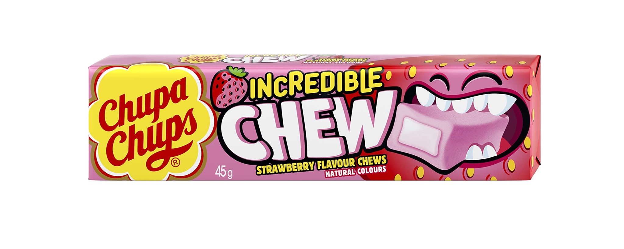 Chupa Chups - Incredible Chew Strawberry 45 Gram – candyonlinenl1